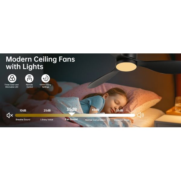 Quality White Black Gold 52 Ceiling Fan With Energy Saving Function for sale