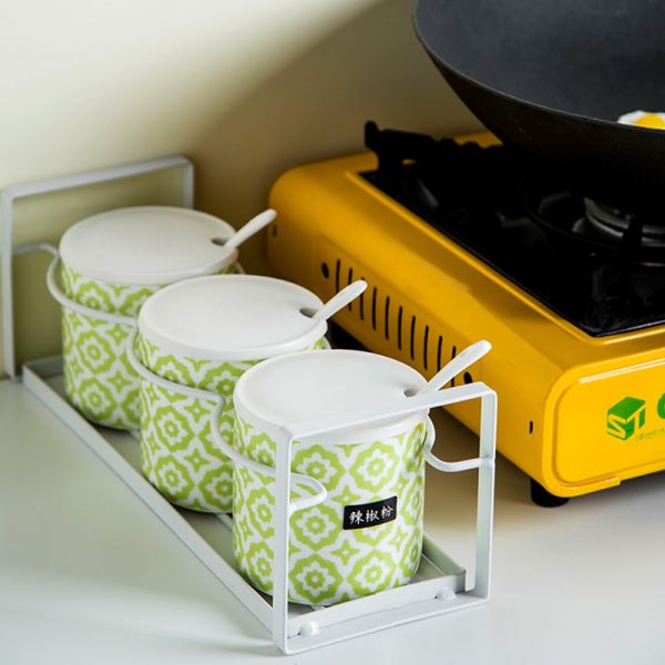 Quality Modern Design 250 Ml Stoneware Spice Jar Set Custom Porcelain Container For Seasoning for sale