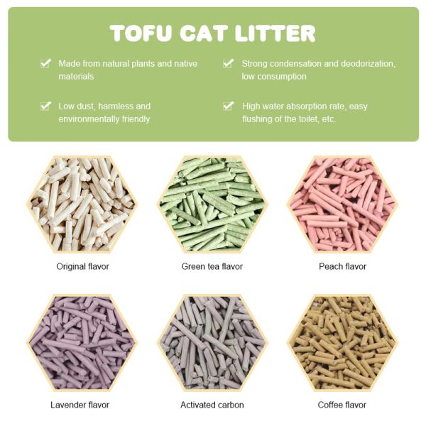 Quality Clumping Biodegradable Tofu Cat Sand Environmentally Friendly for sale