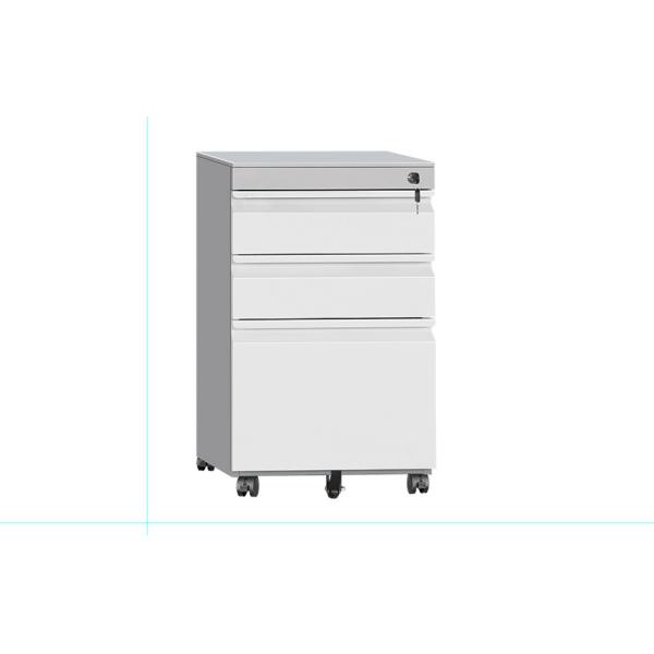 Quality Office Steel Mobile Pedestal Cabinet , 3 Drawer Rolling File Cabinet for sale