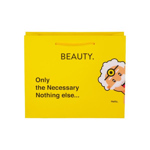 Quality Matt Lamination Yellow Paper Packaging Bags Square Shape for sale