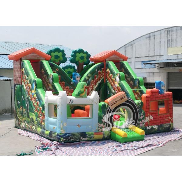Quality Jungle Theme Kids Backyard Inflatable Amusement Park With Digital Printing For for sale
