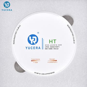 Quality White 1150MPA 1250MPA 98x10mm Dental Zirconia Block for sale