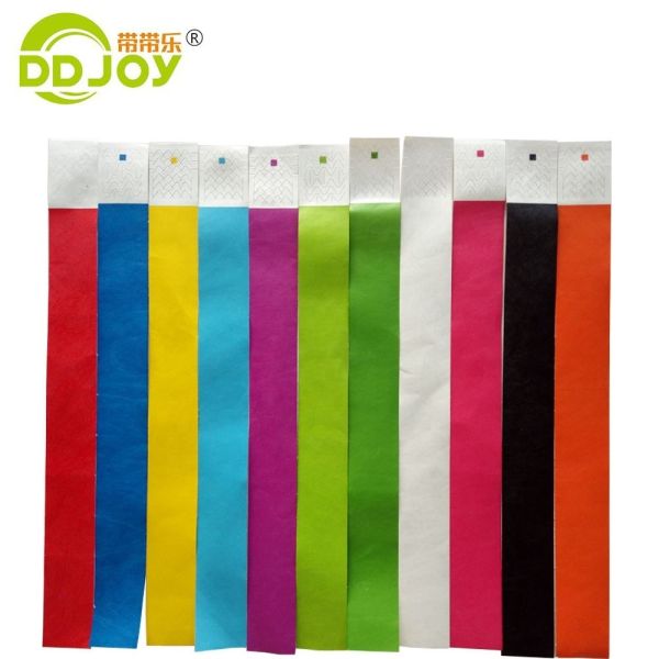 Quality DDJOY 3/4 inch Plain Solid Neon color Dupont Tyvek Wristbands for club and bar for sale