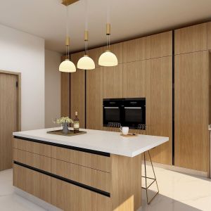 Quality E1 Buildin Pantry Complete Plywood Modern Kitchen Cabinet Prefabricated for sale