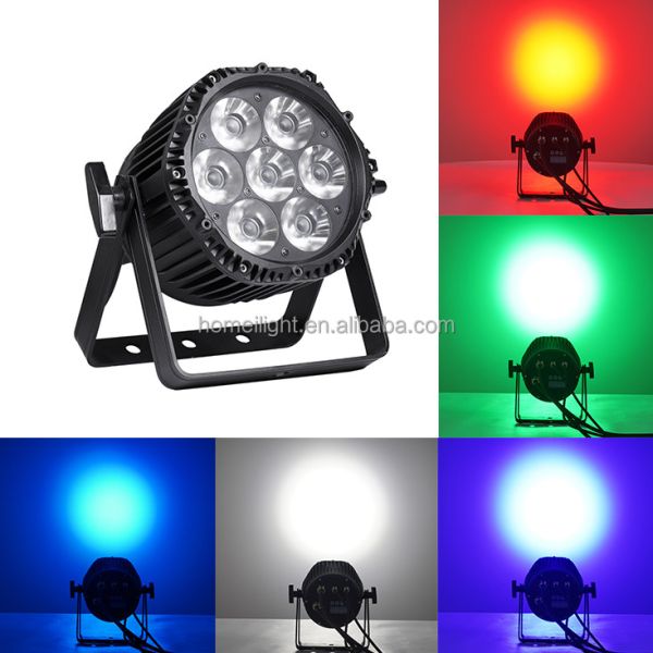 Quality Waterproof 7pcs RGBWAUV 6in1 LED Par Can Stage Lights with Aluminum Alloy Shell for sale