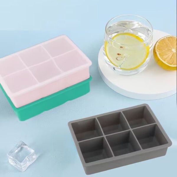 Quality Ice Molding Function Square Silicone Ice Cube Trays Set for Whiskey Cocktails for sale