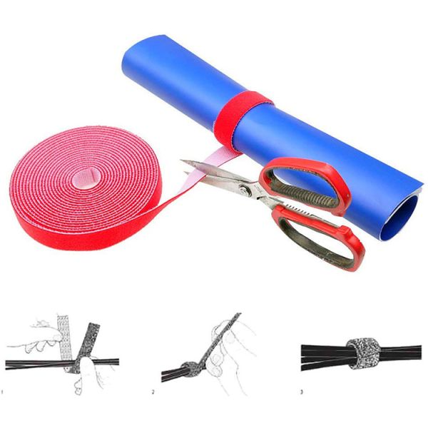 Quality Reusable Back to Back hook and loop Cable Tie Strap wrap double sided cable tie for sale