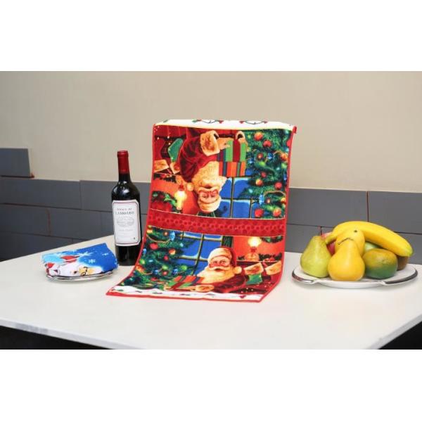 Quality Superfine Fiber Christmas Tea Towels Reactive Printed With Square Shape for sale