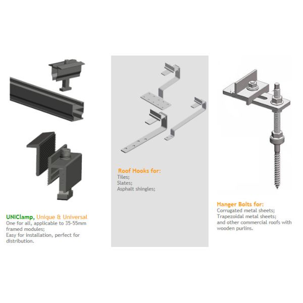 Quality Hooks And Hanger Bolts Solar Panel Kits Aluminum Rooftop Mounting Systems Unique for sale