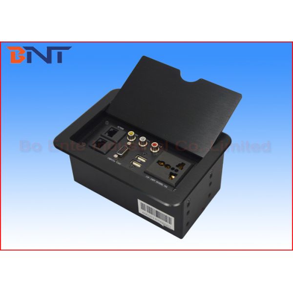 Quality Multi Functional Manual Flip Up Outlet , Hidden Desk Mounted Power Sockets for sale