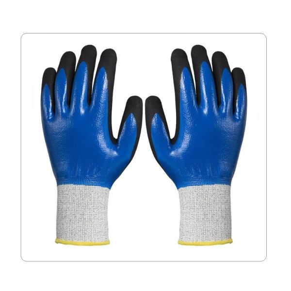 Quality Mining & Construction Double Nitrile Dipping 13G Cut Resistant Safety Gloves for sale