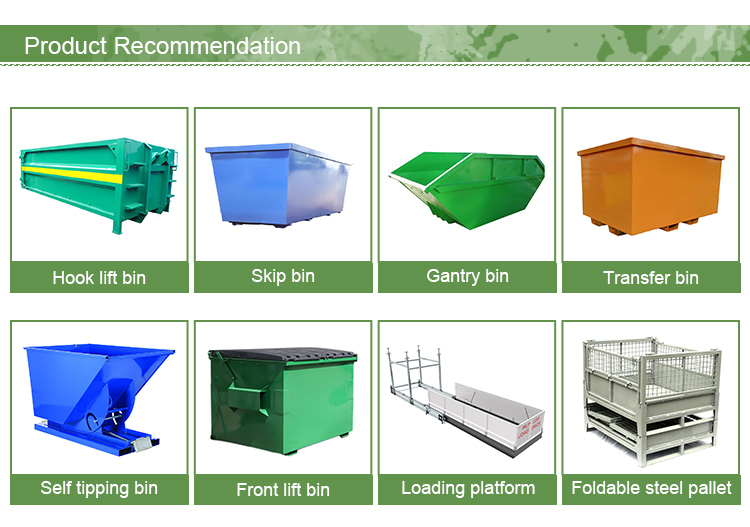 Close-up of skip bin construction
