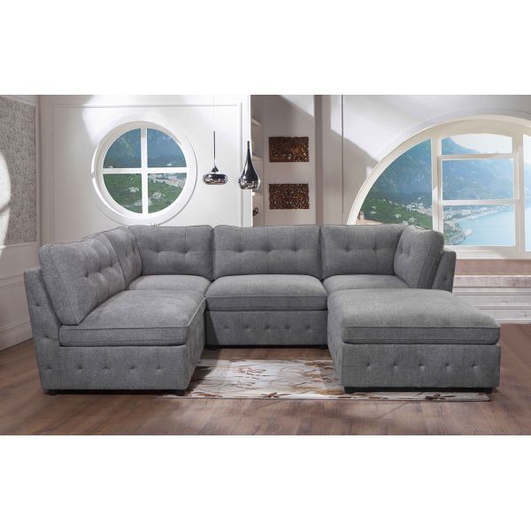 Quality Folding Fabric Modular Sectional Sofa Multifunctional 230x210x90CM for sale