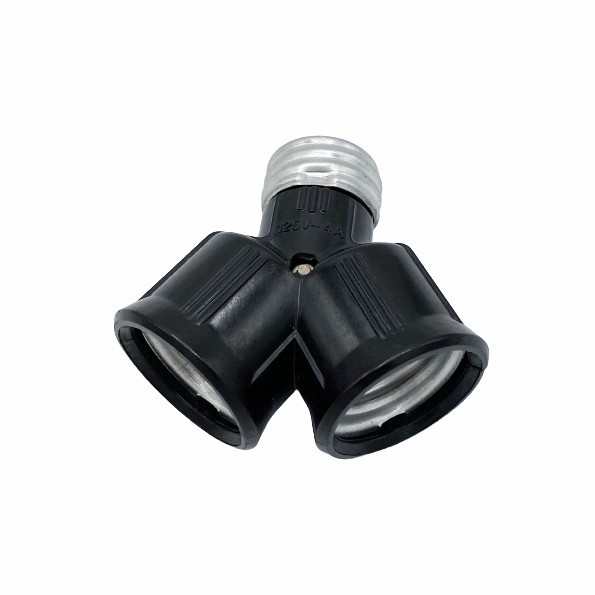 Quality OEM 4A Aluminum Shell Double Head Black Lamp Holder for sale