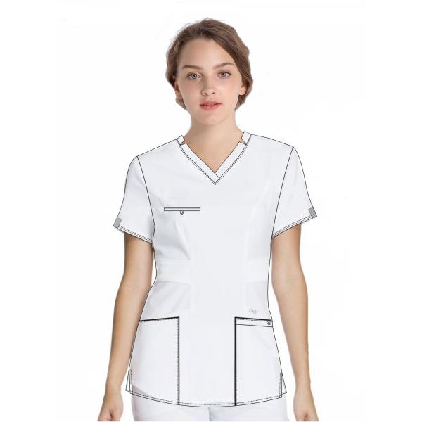 Quality Customized Short Sleeve 42% Polyester Nurse Medical Uniform Antimicrobial for sale