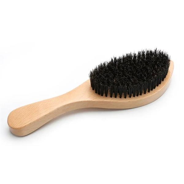 Quality Custom Logo 360 Wave Brush Long Wooden Handle For Men Soft Hard Boar Bristle for sale