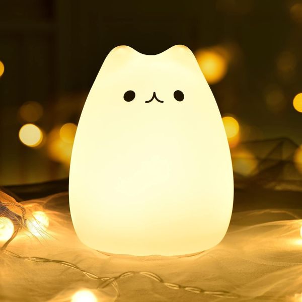 Quality Gift Rechargeable Silicone Animal Lamp Cute Night Light Decor Dimmable 7 Colors for Kid Room for sale