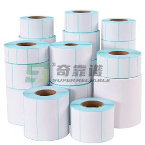 Quality Adhesive Thermal Labels thermal scale labels barcode labels with blue glassine for sale