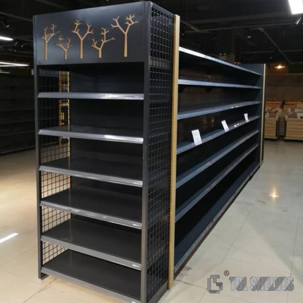 Quality Multi Layers Metal Gondola Shelving , Double Sided Gondola Shelving CE for sale