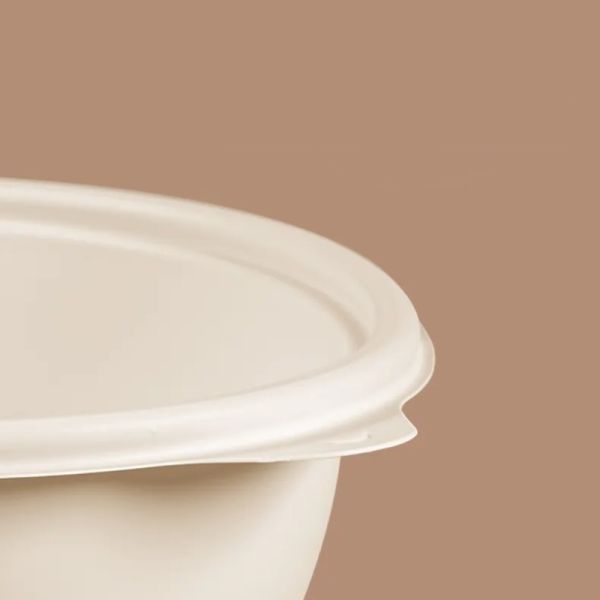 Quality 800ml 1050ml Biodegradable Take Out Containers Cornstarch Fruit Bowl With Lid for sale