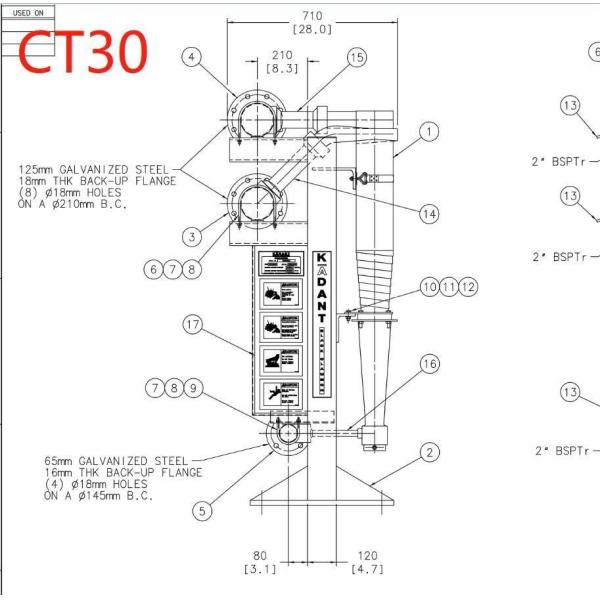 Quality CT30 and CT60 Stainless Steel Ceramic Lined Hydrocyclone After-sales Service Yes for sale