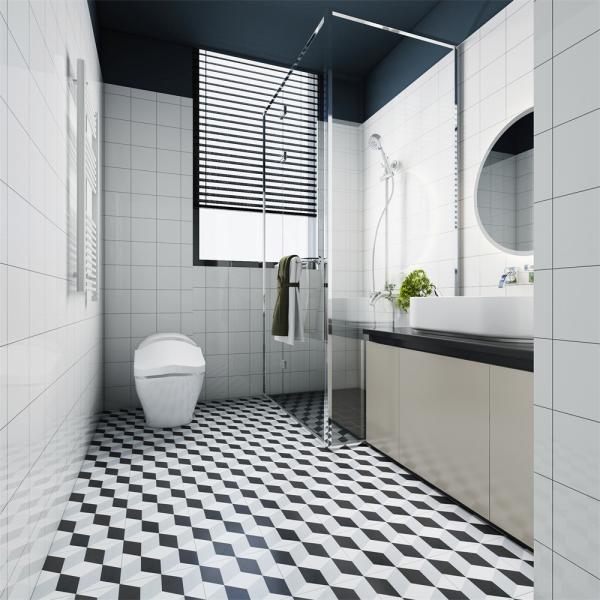 Quality 20x20cm Black Gray Ceramic Rustic Tile for Indoor Floor for sale