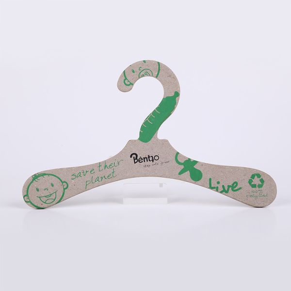 Quality OEM Logo Multi Shape Kraft Paper Cardboard Clothes Hangers For Retail Shop Display for sale