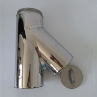 Quality 135 Degree Tee Piece Twin Wall Insulated Flue Pipe In With Twist Lock for sale