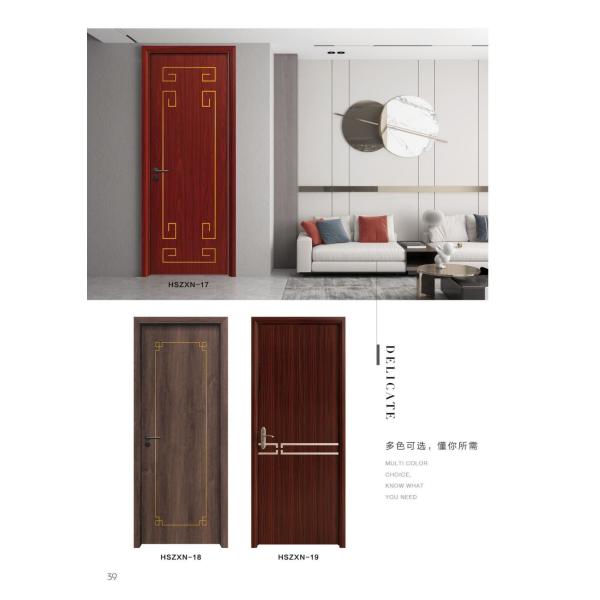 Quality Customized Size 45mm Interior WPC Door Flat Laminate Swing Bedroom Door for sale