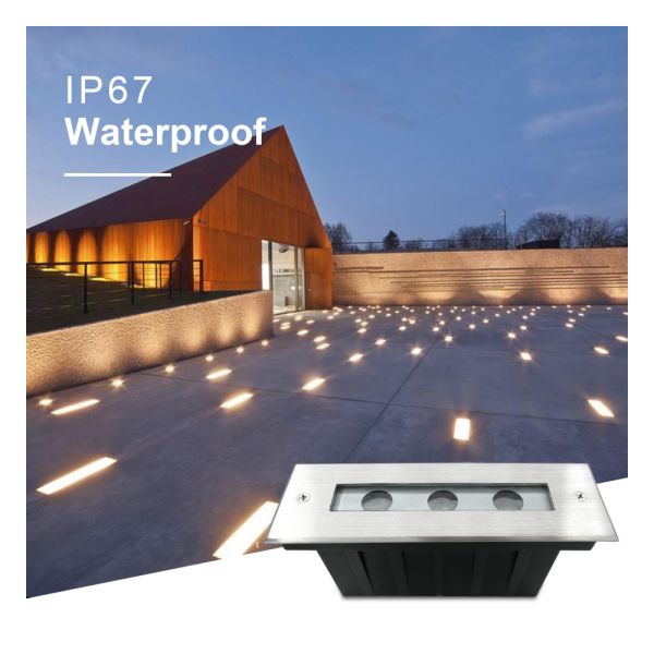 Quality Buried Recessed Waterproof Underground Light DC24V 3X1W LED Single Color CREE/OSRAM LED for sale