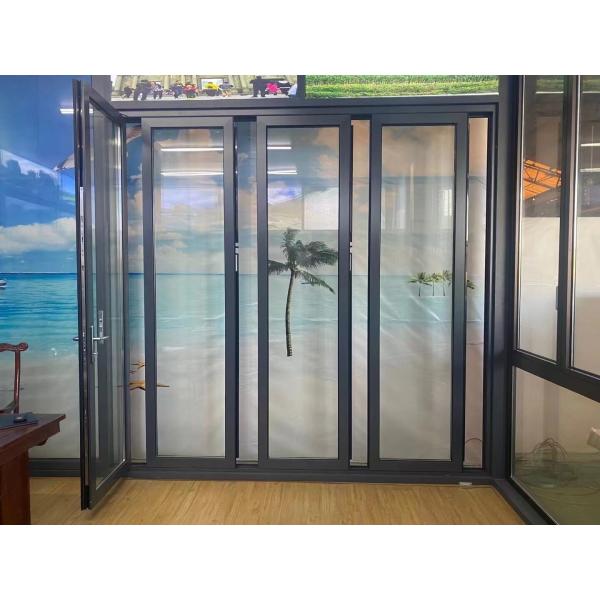 Quality Thick Frame Aluminum Folding Door with 50 Years Life Span Dust Resistant and Easy Cleaning for sale