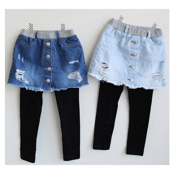 Quality Slim Fit Stretch Denim Skirt Pants Girls Fashion Kids Jeans Jrt11 for sale