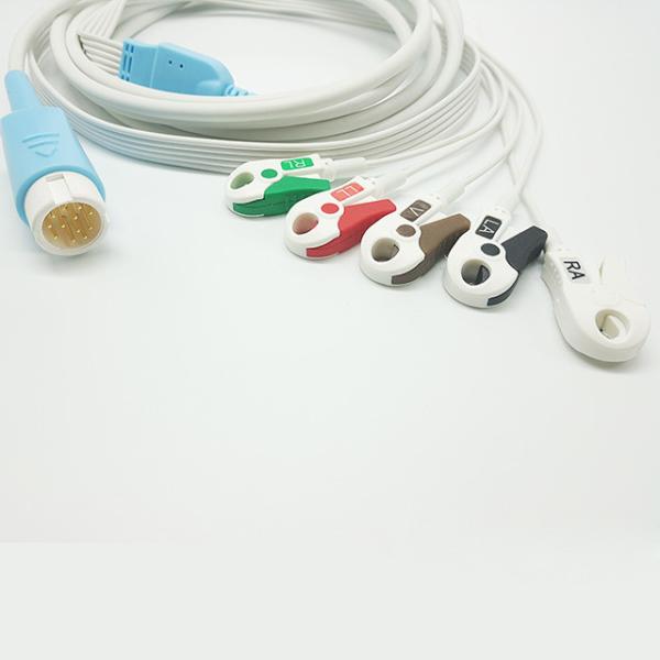 Quality 12 Pin Round Connector PH HP Disposable ECG Cables for sale