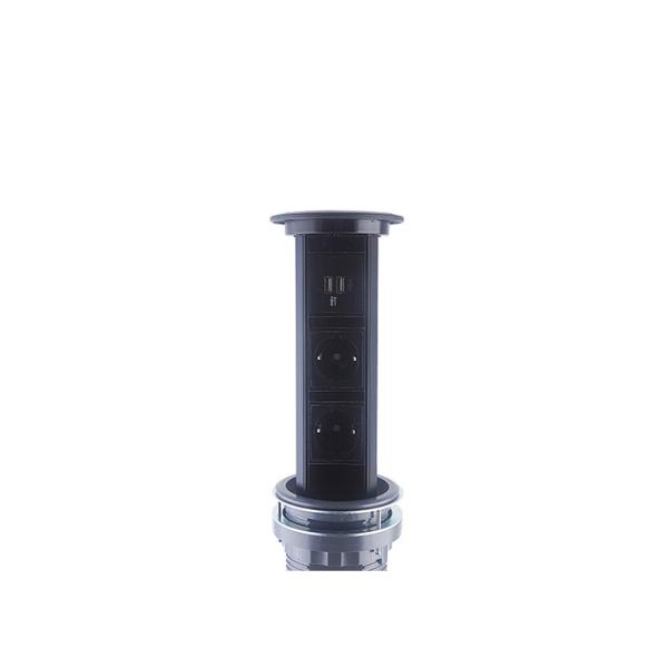 Quality Vertical Self - Lifting Kitchen Pop Up Sockets , Matt Black Pop Up Powerpoint for sale