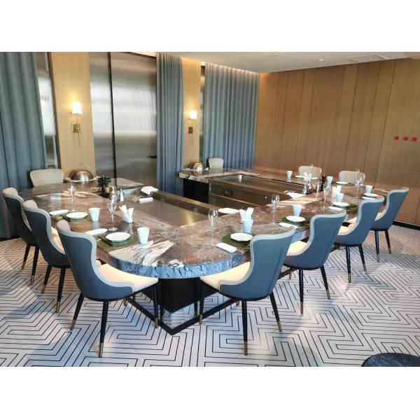Quality Commercial Electric Sunken Exhaustion Japanese Teppanyaki Grill with Fume for sale