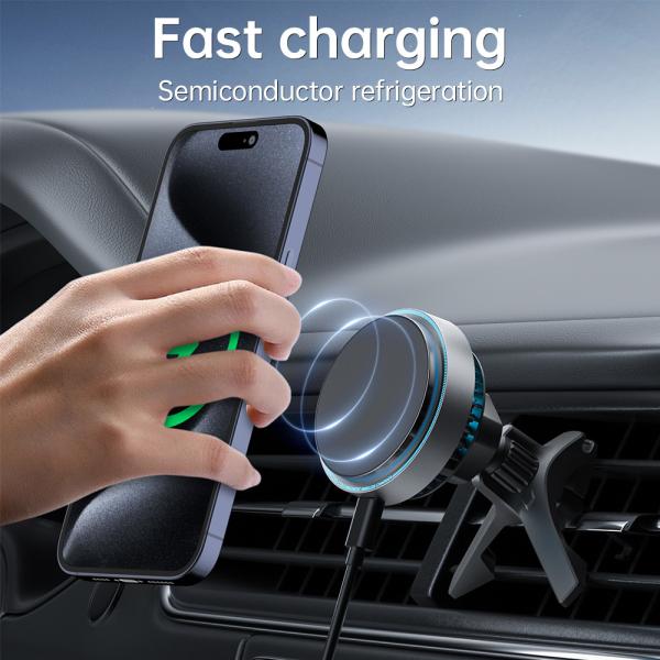 Quality Semiconductor Cooling Magsafe Car Charger Mount 15w Easy Installation for sale