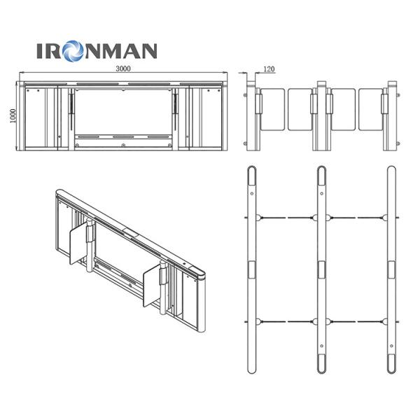 Quality Acrylic or Tempered Glass Arm Material Speed Gate Turnstile for Air Port for sale
