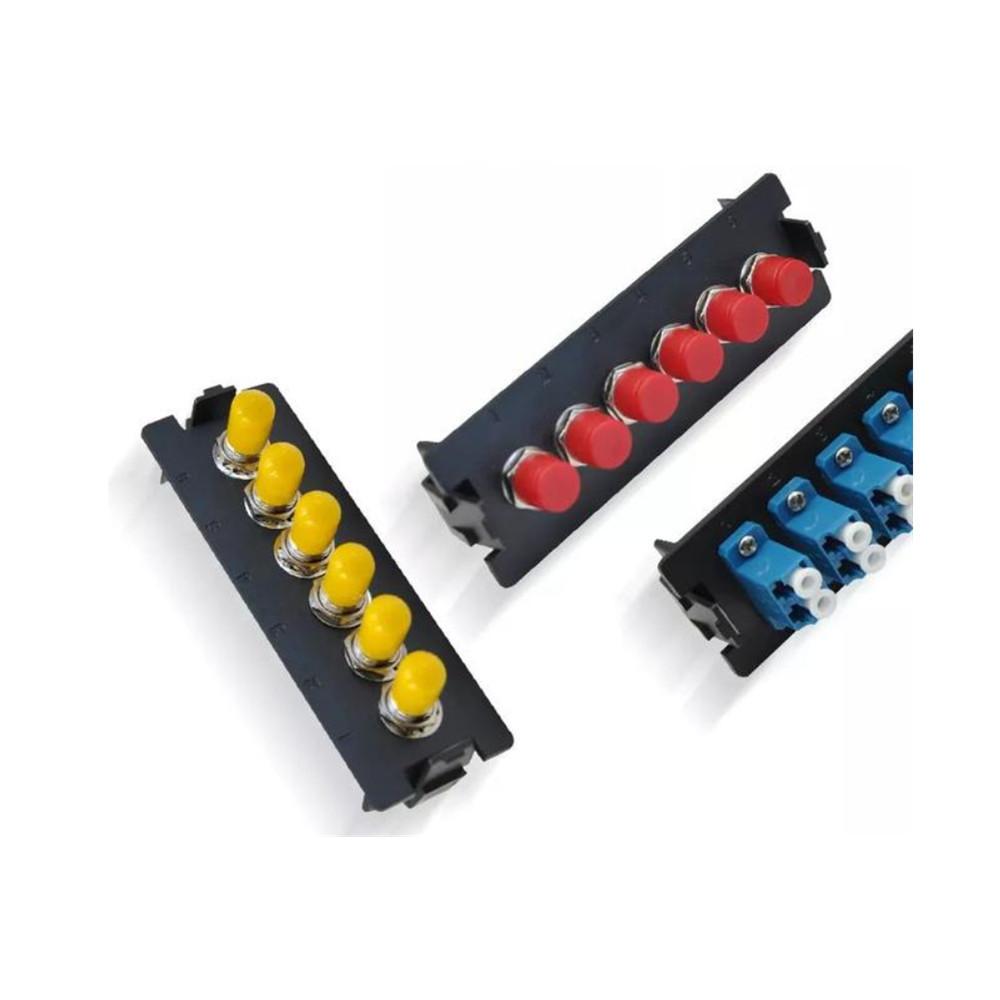 Quality Black ODF Patch Panel Simplex 24F 24 Port ST Fiber Patch Panel Face Plate 6 Slot for sale