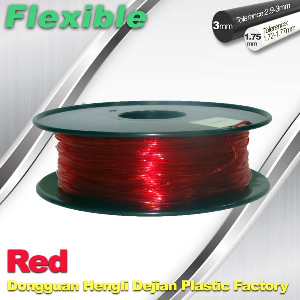 Quality Elastic / Rubber Flexible 3d Printer Filament 1.75mm / 3.0mm 1.3Kg / Roll for sale