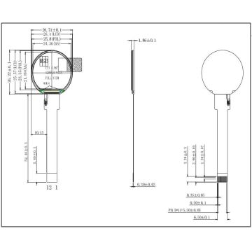 Quality 0.99 Inch Round TFT Display 128x115 12PINS SPI Interface For Smart Watch for sale