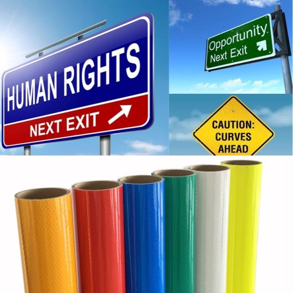 Quality Custom Microprismatic Retro Reflective Vinyl Rolls Adhesive Highway Sign for sale
