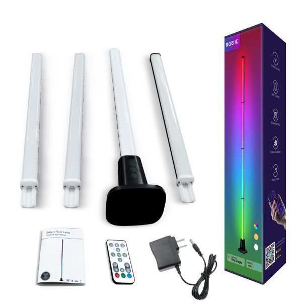 Quality Smart RGBIC Floor Lamp Ambient Light Wifi 24W Dimmable With Music Sync for sale