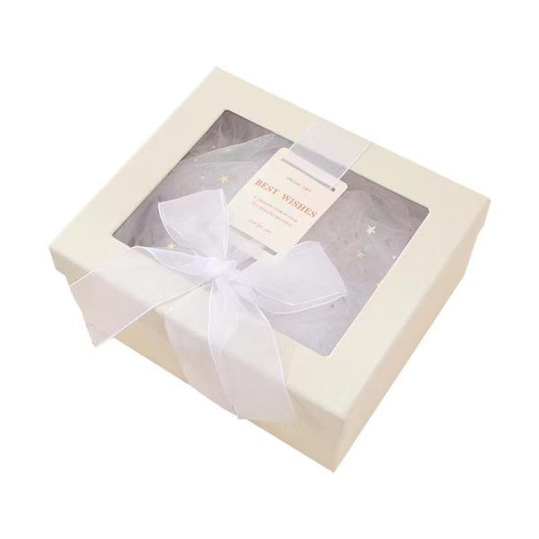 Quality White Gift Set Box Transparent PVC  Birthday Box With Silk for sale