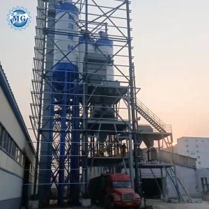 Quality Energy Saving Dry Mortar Mixing Machine Wall Putty Skim Coat Tile Glue 30T / H for sale