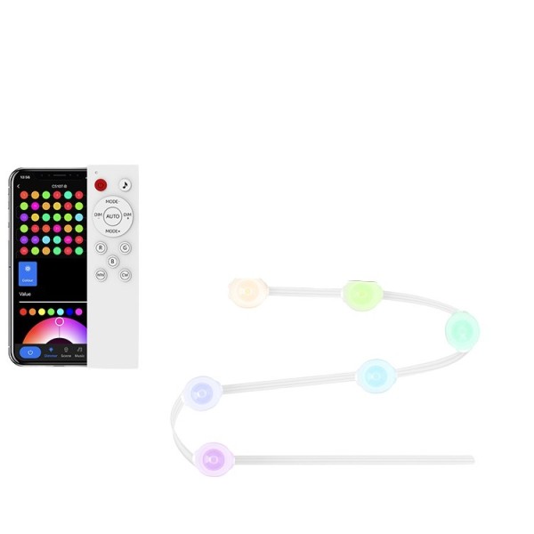 Quality Customized Logo 45 Meter 24V RGB LED Strip Light 108PCS 3WH Lifespan Waterproof IP65 Chip with PVC Body 5054 Point Lights for sale