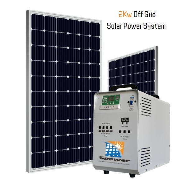 Quality Off Grid 2000W Solar Power Home Kits With 12V 200AH Battery for sale