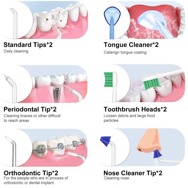 Quality Commercial Countertop Water Flosser Quiet Design With 12 Multifunctional Tips for sale
