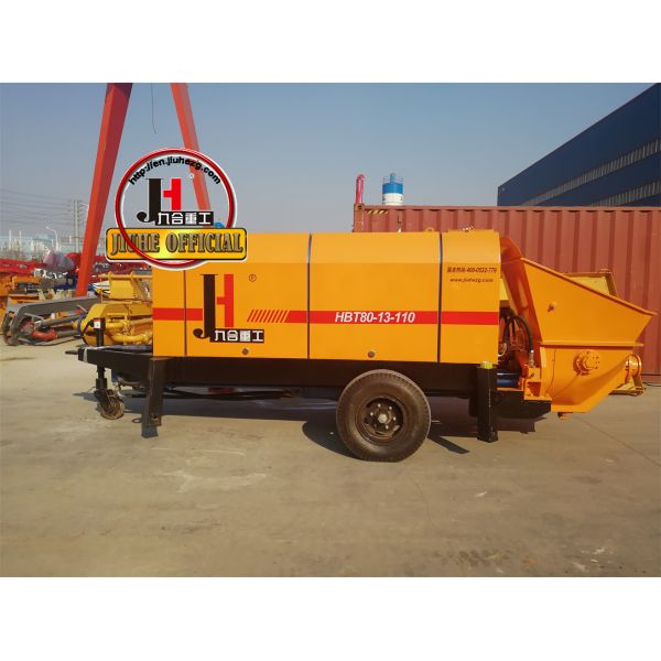 Quality JIUHE 80 M3/H High Efficiency HBT80 Electric Concrete Pump Machine Stationary Concrete Pump for sale