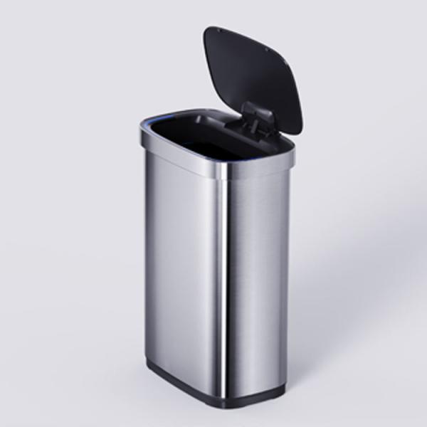 Quality Big Volume Steel Automatic Sensor Trash Bin Open Top Touchless Trash Can for sale